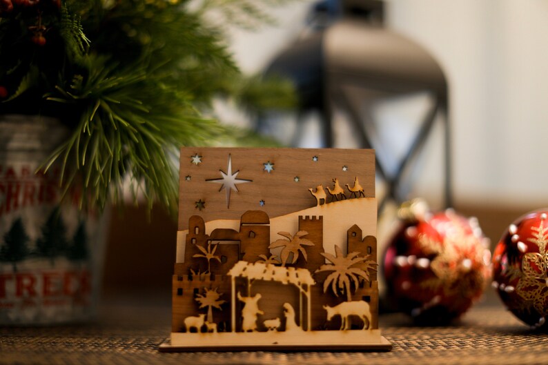 Layered Wooden Nativity 3D Landscape, the First Christmas in Bethlehem ...