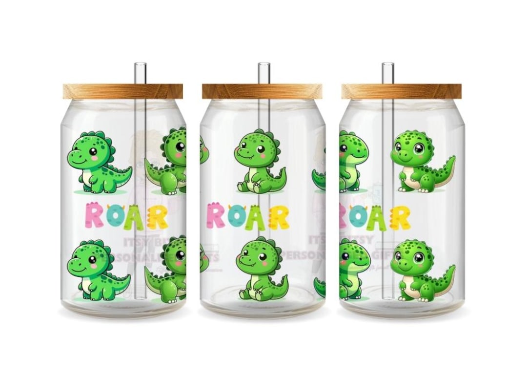 16oz Libby Green Dinosaur Roar Png , Sublimation, Clipart , Png Design - Etsy UK