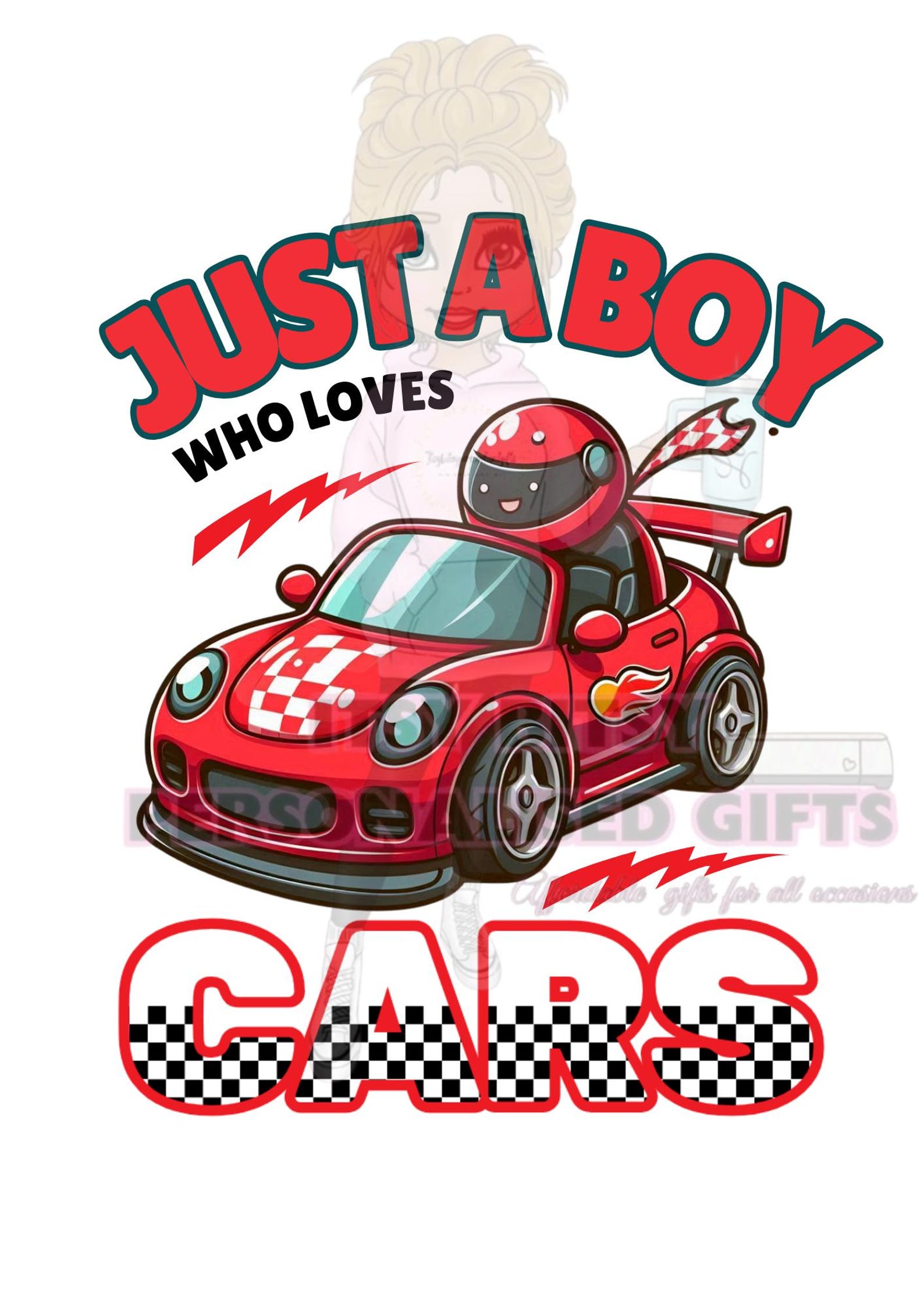 Just a Boy Who Loves Cars Png Download Sublimation Dtf Stickers Uv Dtf ...