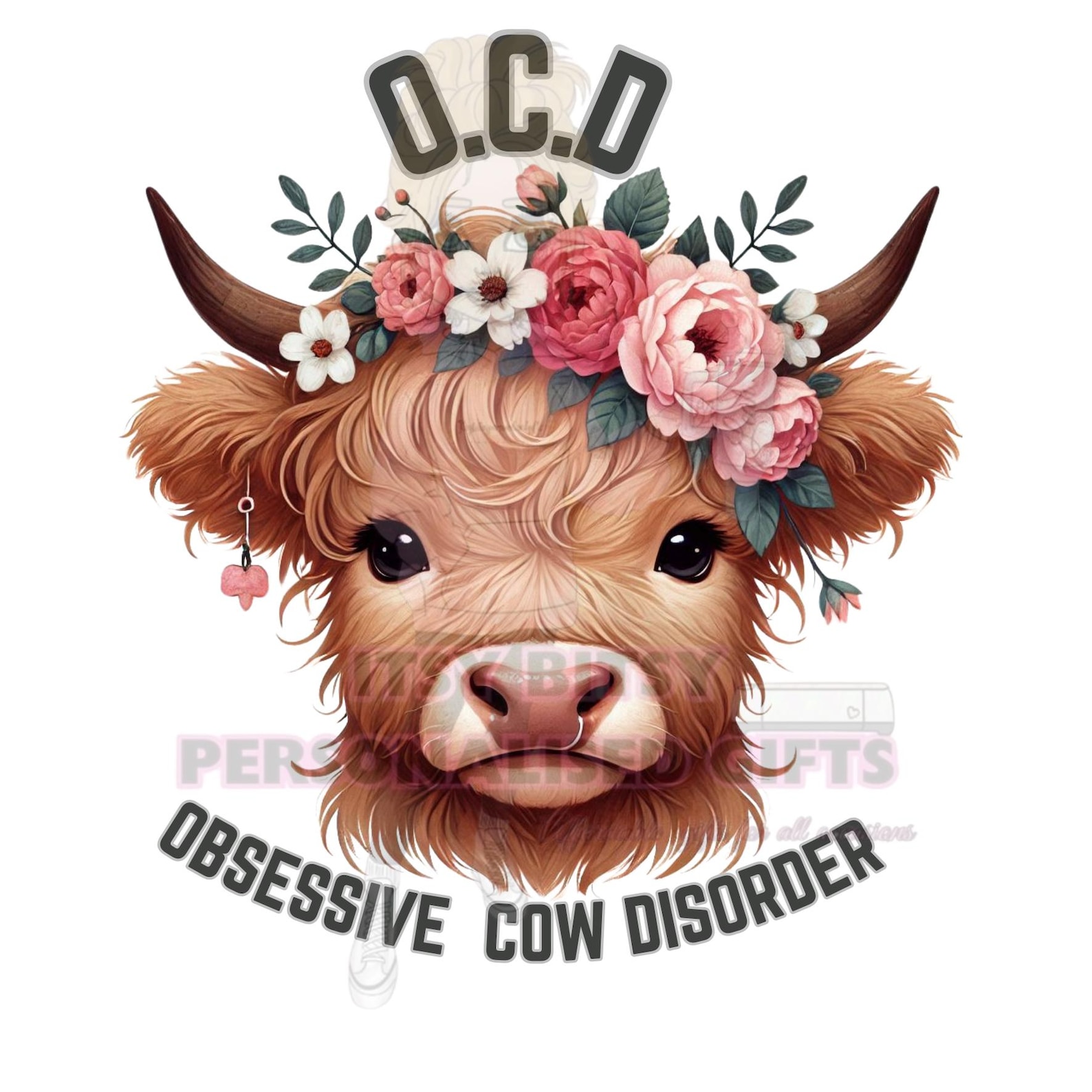Highland Cow OCD Png , Sublimation, Clipart , Png Design - Etsy