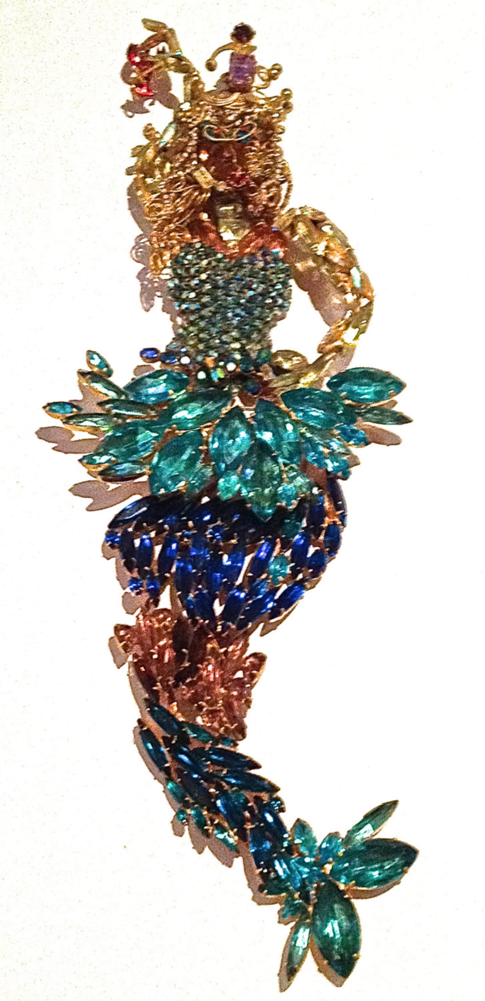 Gigantic David Mandel Mermaid Brooch With Swarovski Gems - Etsy