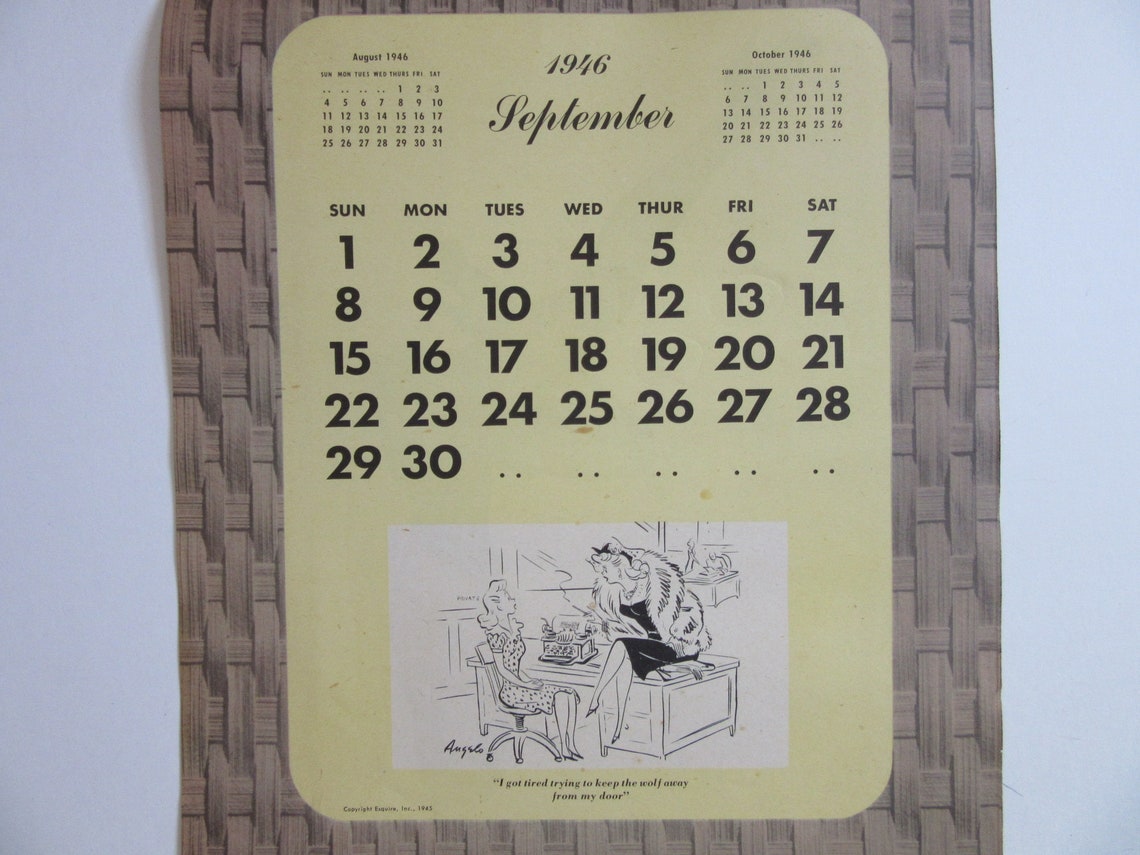 Vintage Esquire's 1946 Varga Calendar Yearbook Pinup Girl Cheesecake ...