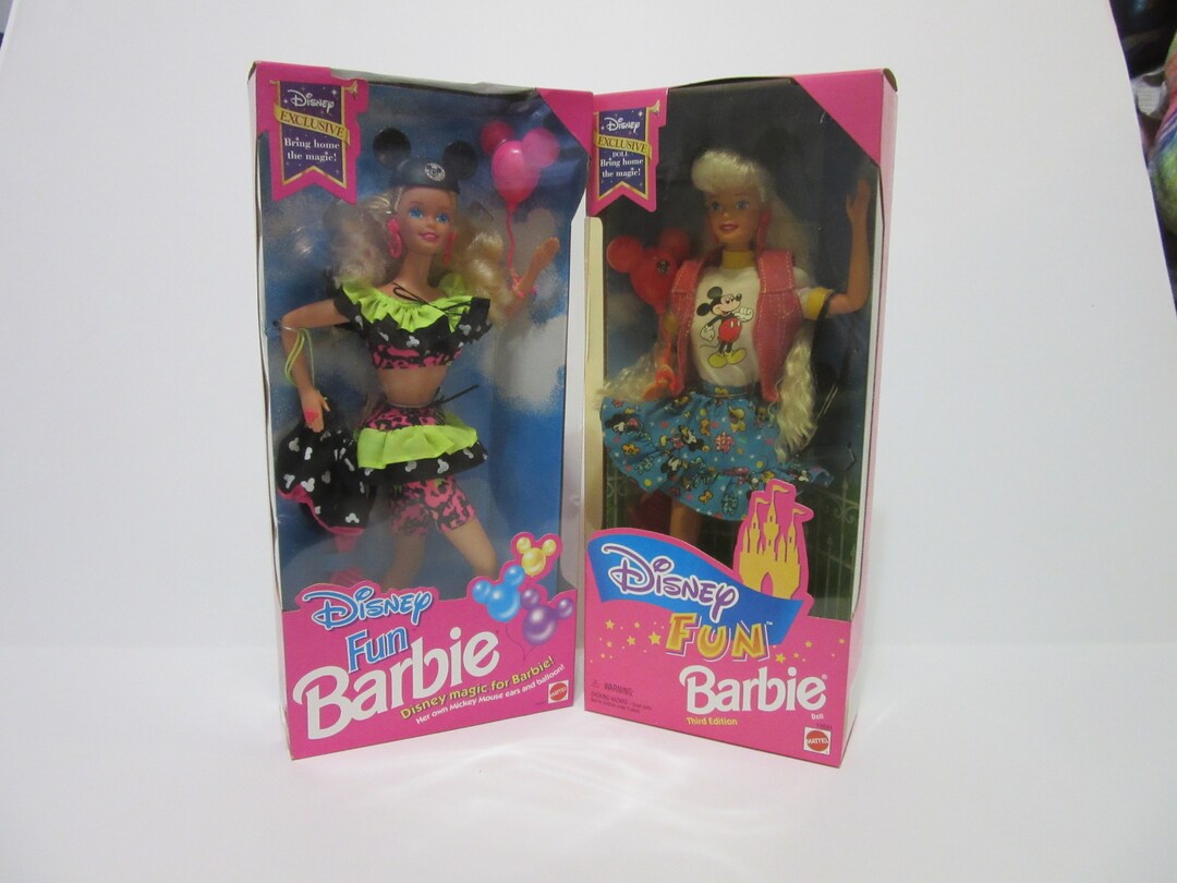 Pair of Disney Fun Barbie Dolls Mattel First & Third Edition - Etsy