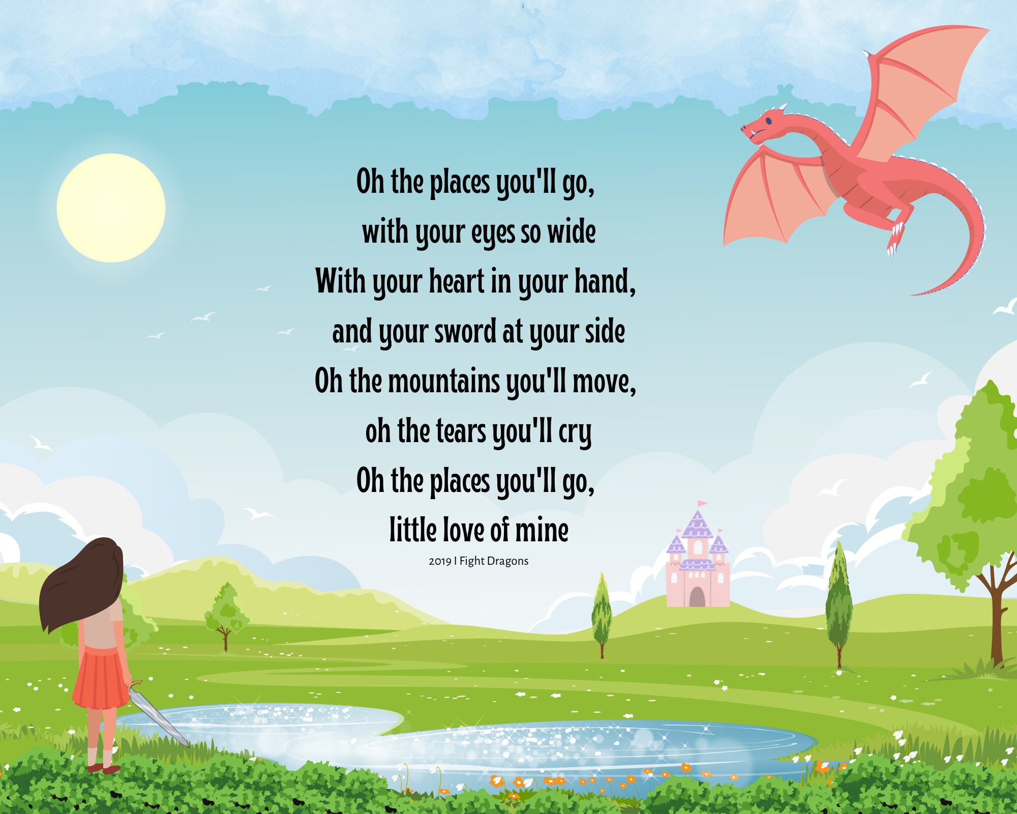 Oh the Places You'll Go Lyrics Print - Etsy