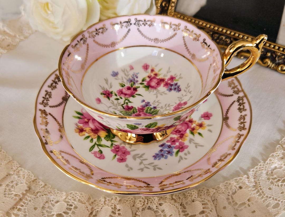 Vintage Regency Teacup and Saucer Set, Bone China Made in England ...