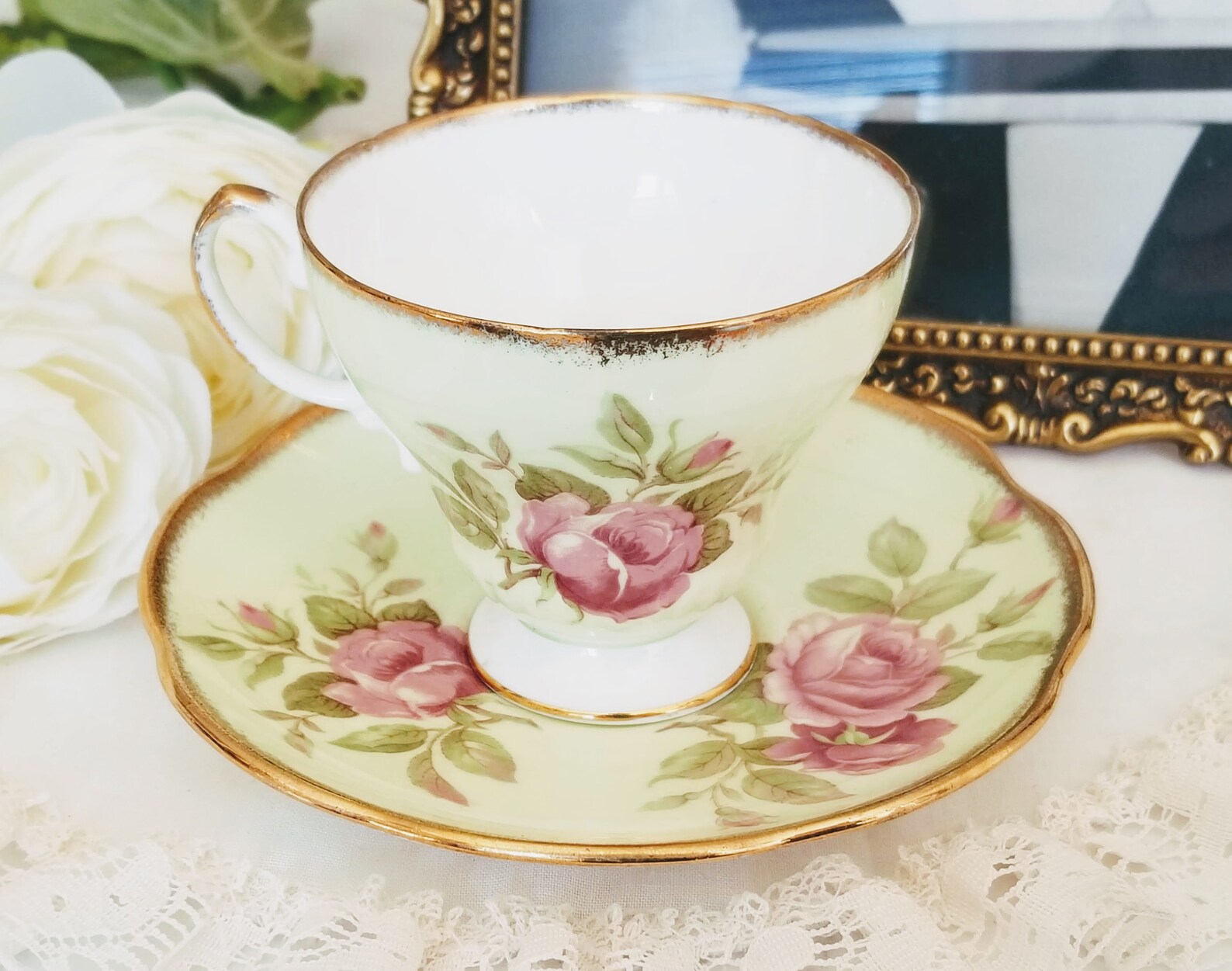 Vintage E.B Foley Teacup and Saucer Set Bone China Made in | Etsy