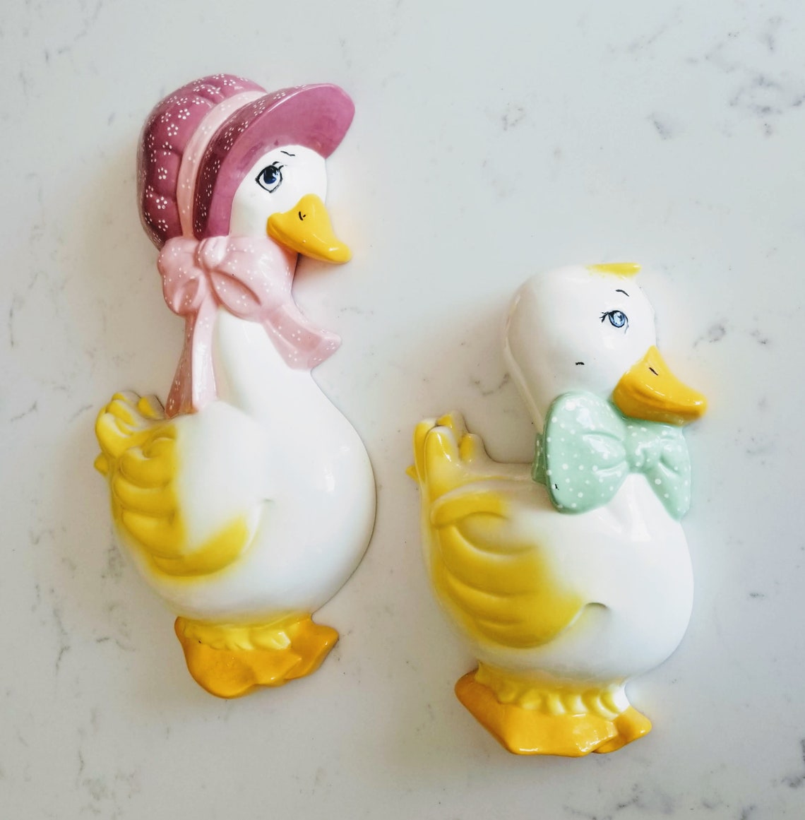 Set of 2 Ceramic Wall Hanging Geese Mother Goose and Baby - Etsy