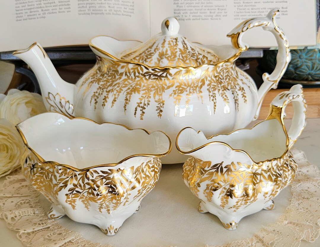 Rare Hammersley Tea Set, Bone China Made in England, Teapot, Creamer ...
