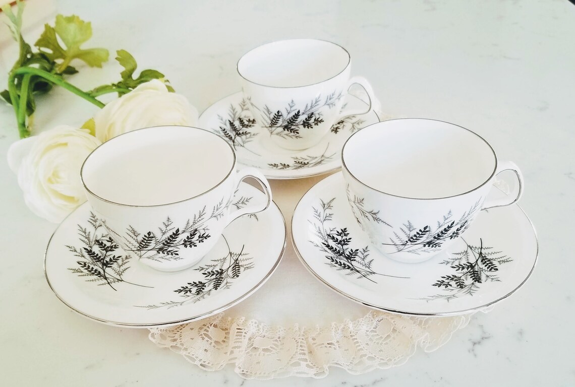 Set of 3 Vintage E.B. Foley Numbered Teacup and Saucer Sets | Etsy