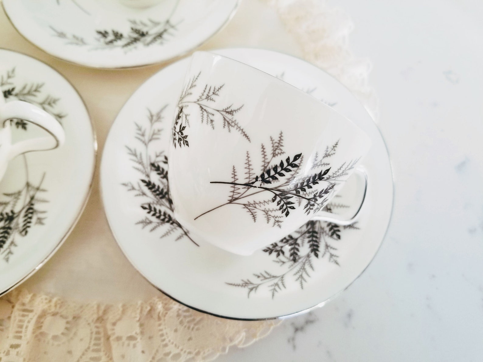 Set of 3 Vintage E.B. Foley Numbered Teacup and Saucer Sets | Etsy