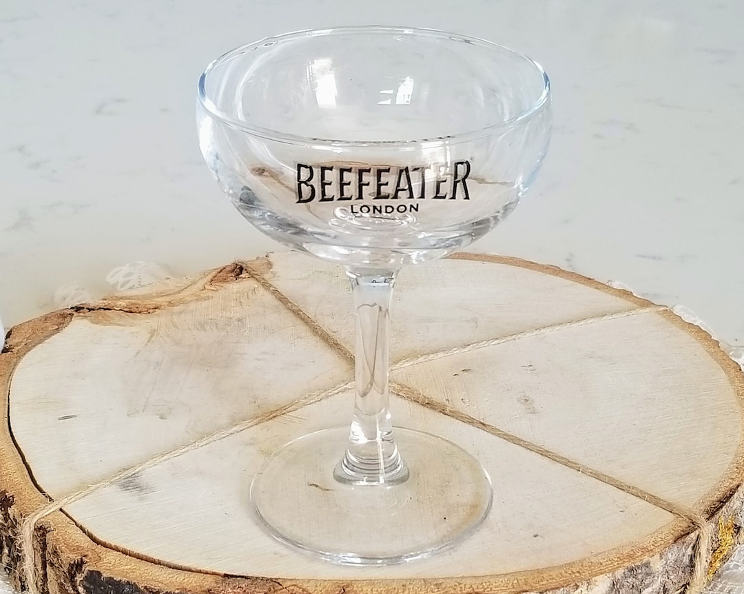 Vintage Beefeater London Gin Coup Glass, Logo Glass, Branded Glass ...