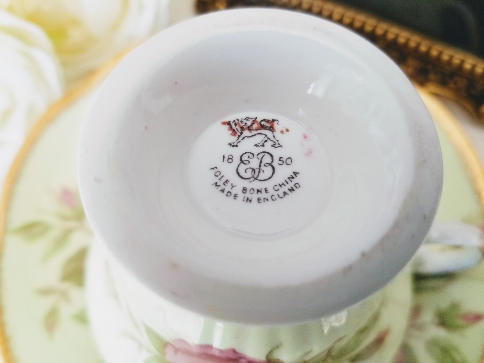 Vintage E.B Foley Teacup and Saucer Set Bone China Made in | Etsy