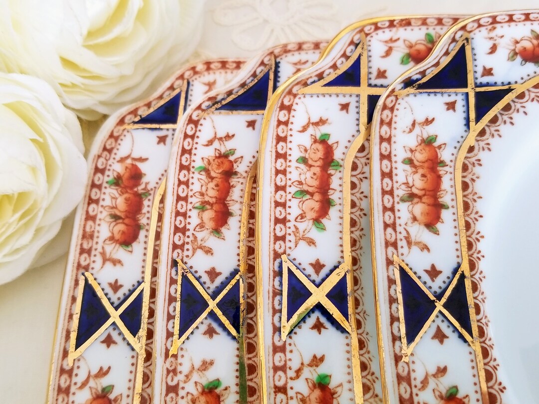 Set of 4 Vintage Bell China S&C Superior Square Cake/bread and Butter ...