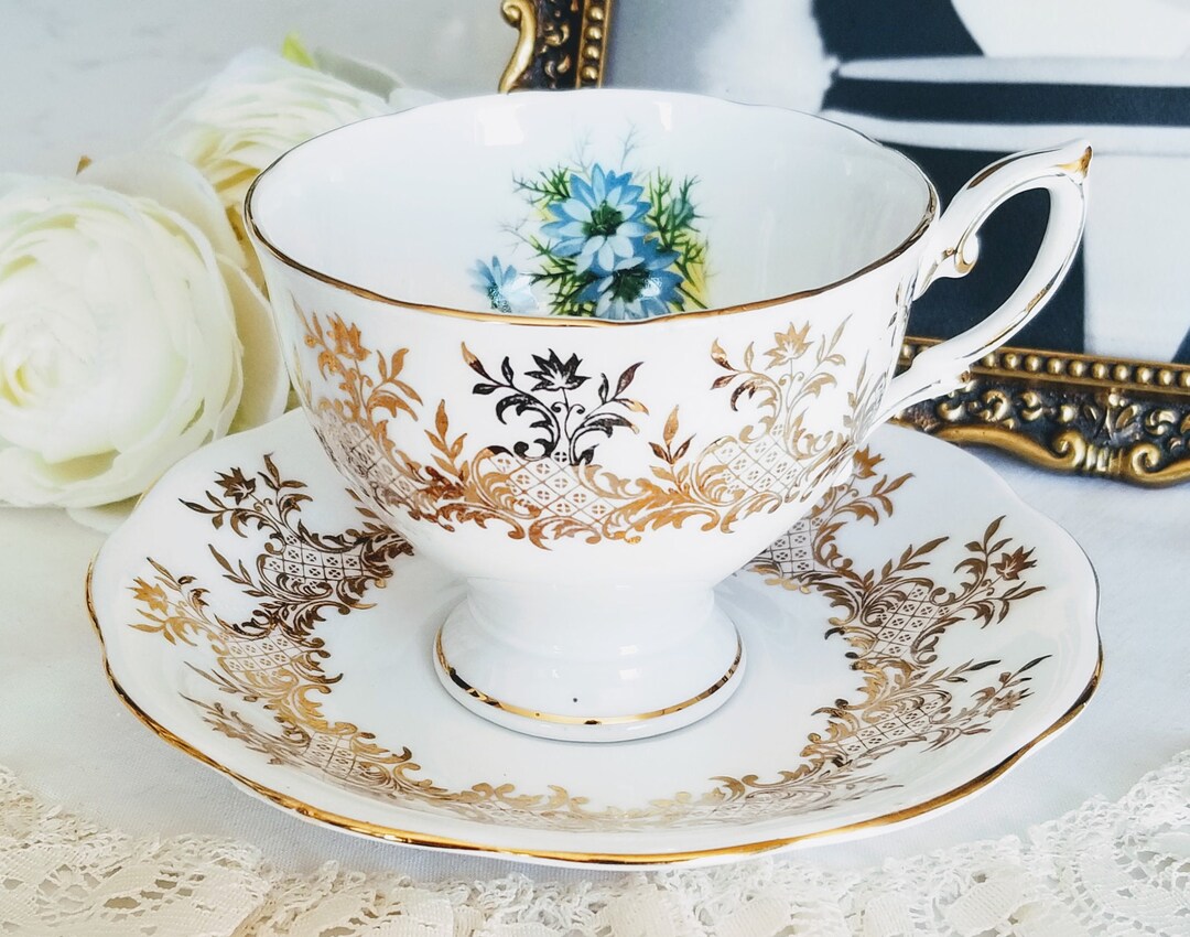 Royal Standard Teacup and Saucer Set, Bone China Made in England, Gold ...