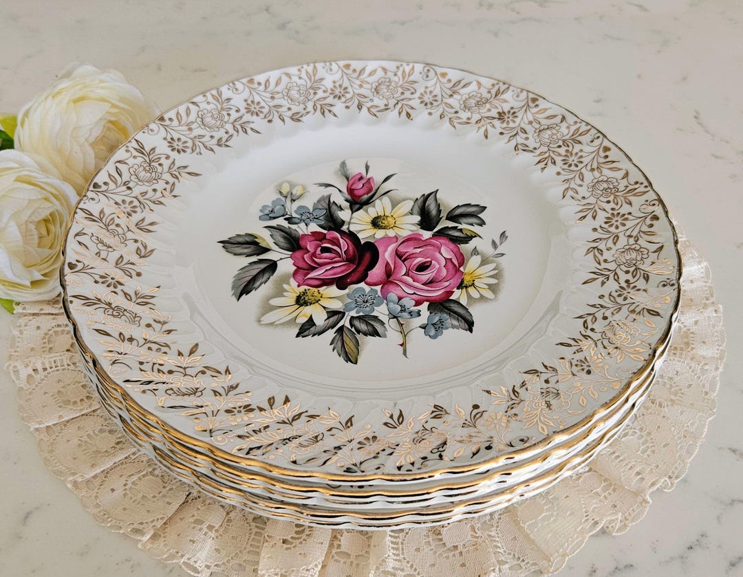 Set of 4 Swinnertons Royal Wessex Dinner Plates, White Ironstone Made ...