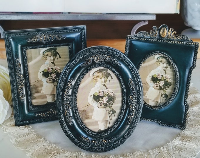 Set of 3 Victorian Style Picture Frames, Mantle Picture Frames, Vintage ...