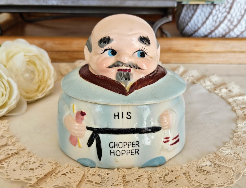 Vintage Chopper Hopper Dentures Holder, Ceramic Made in Japan, His Side ...