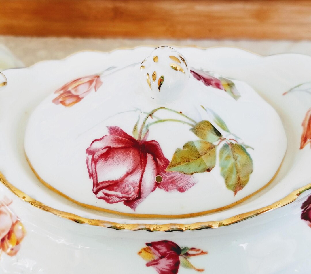 Vintage Hammersley Morgan Rose Replacement Lid for Teapot, Bone China ...