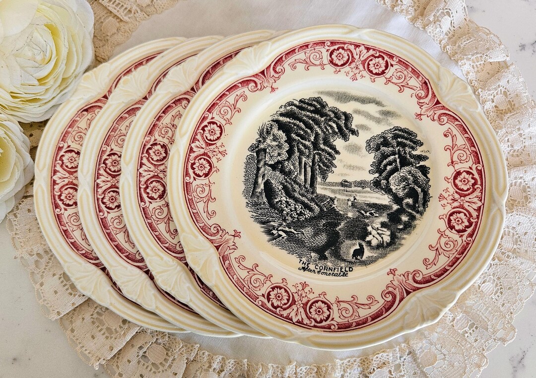 RARE Set of 4 Cake/bread & Butter Plates, Grindely Scenes After ...