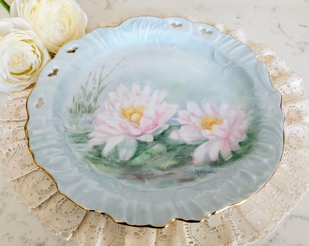 Vintage M. Sevigny Hand Painted Collectible Plate/display/curio Cabinet ...