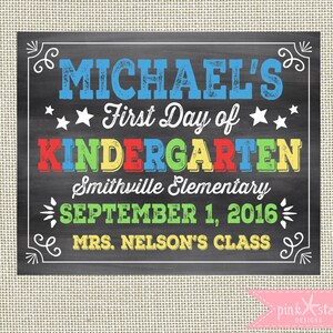 First Day of School Chalkboard, Back to School Sign, First Day of ...