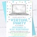 Virtual Party Invitation, Zoom Invitation, Zoom Birthday Party, Social ...