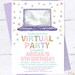 Virtual Party Invitation, Zoom Invitation, Zoom Birthday Party, Social ...