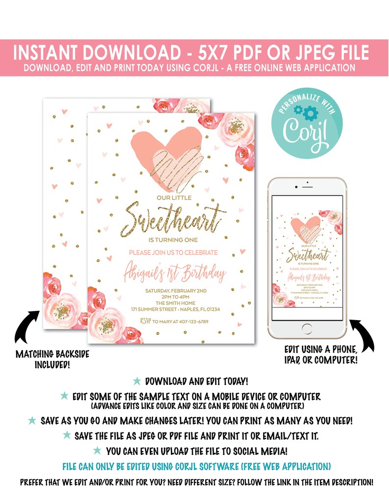 Heart Birthday Invitation Valentine Invitation Hearts - Etsy