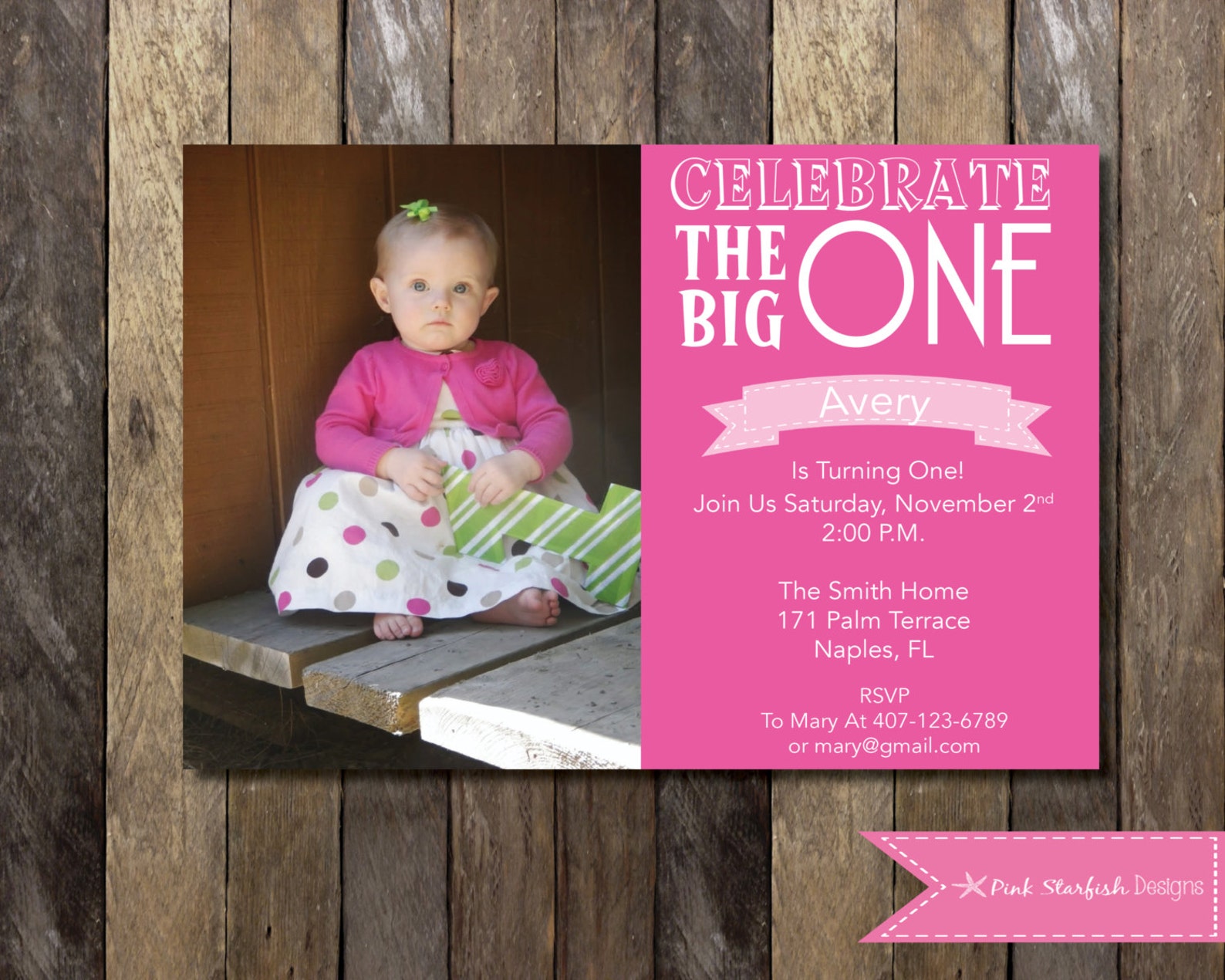PRINTABLE First Birthday Invitation With Picture 1st | Etsy
