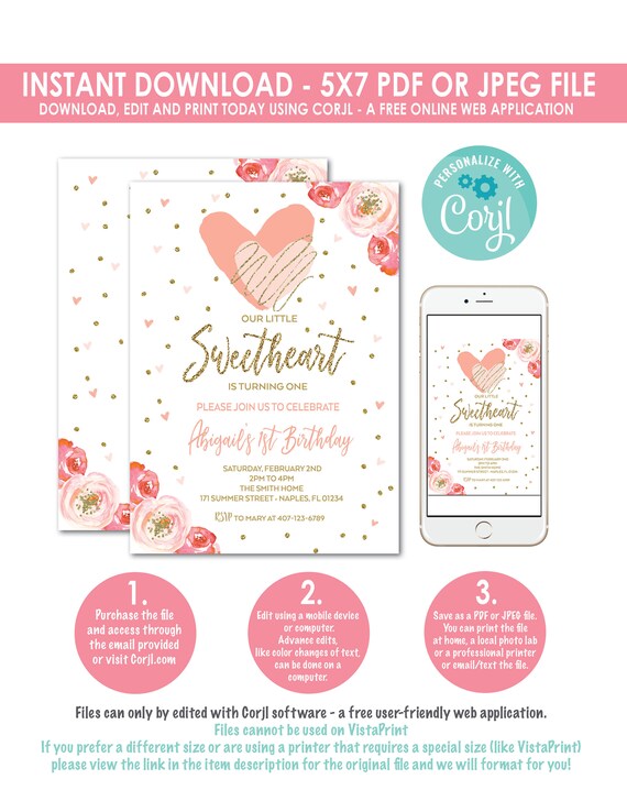 Heart Birthday Invitation Valentine Invitation Hearts - Etsy