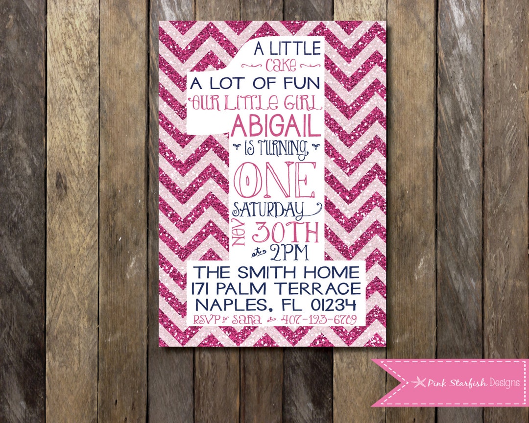 PRINTABLE First Birthday Invitation 1st Birthday Invitation Pink ...