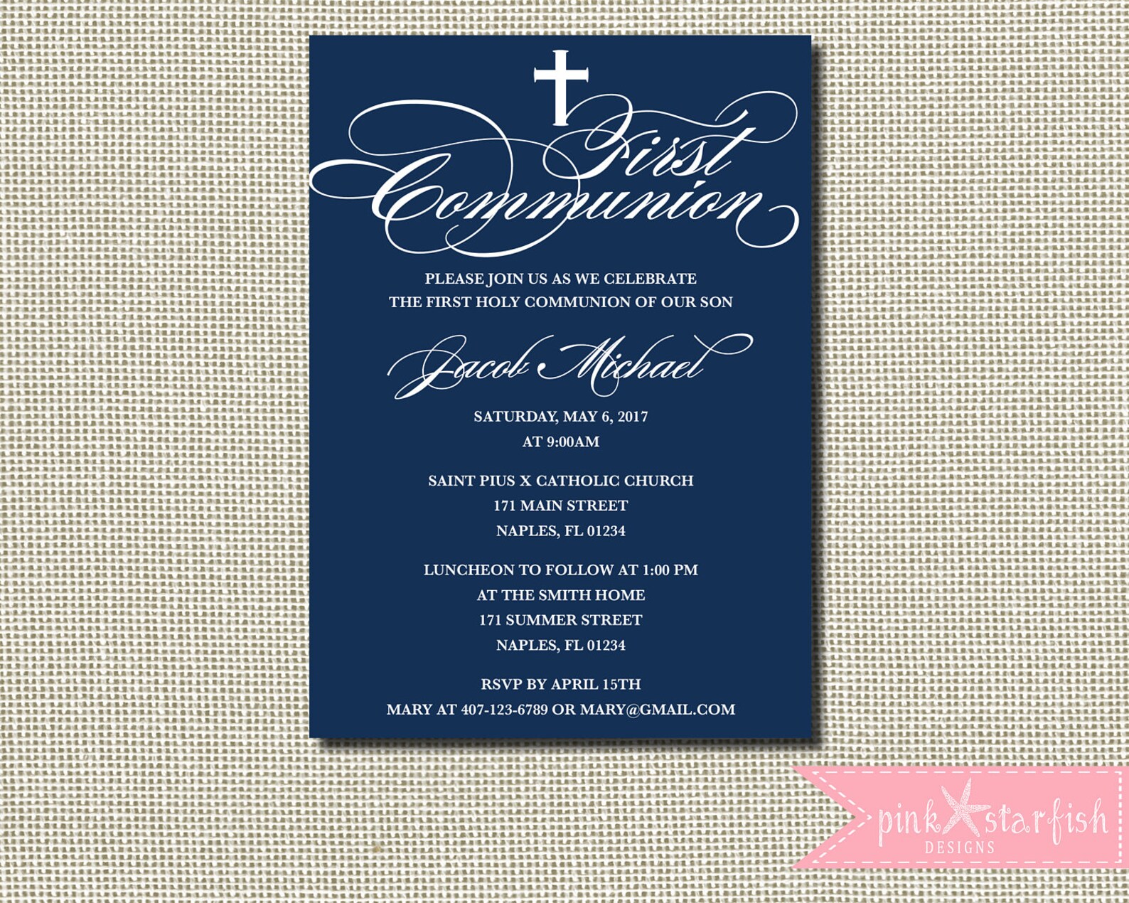 First Communion Invitation, Boy First Communion Invitation, Communion ...