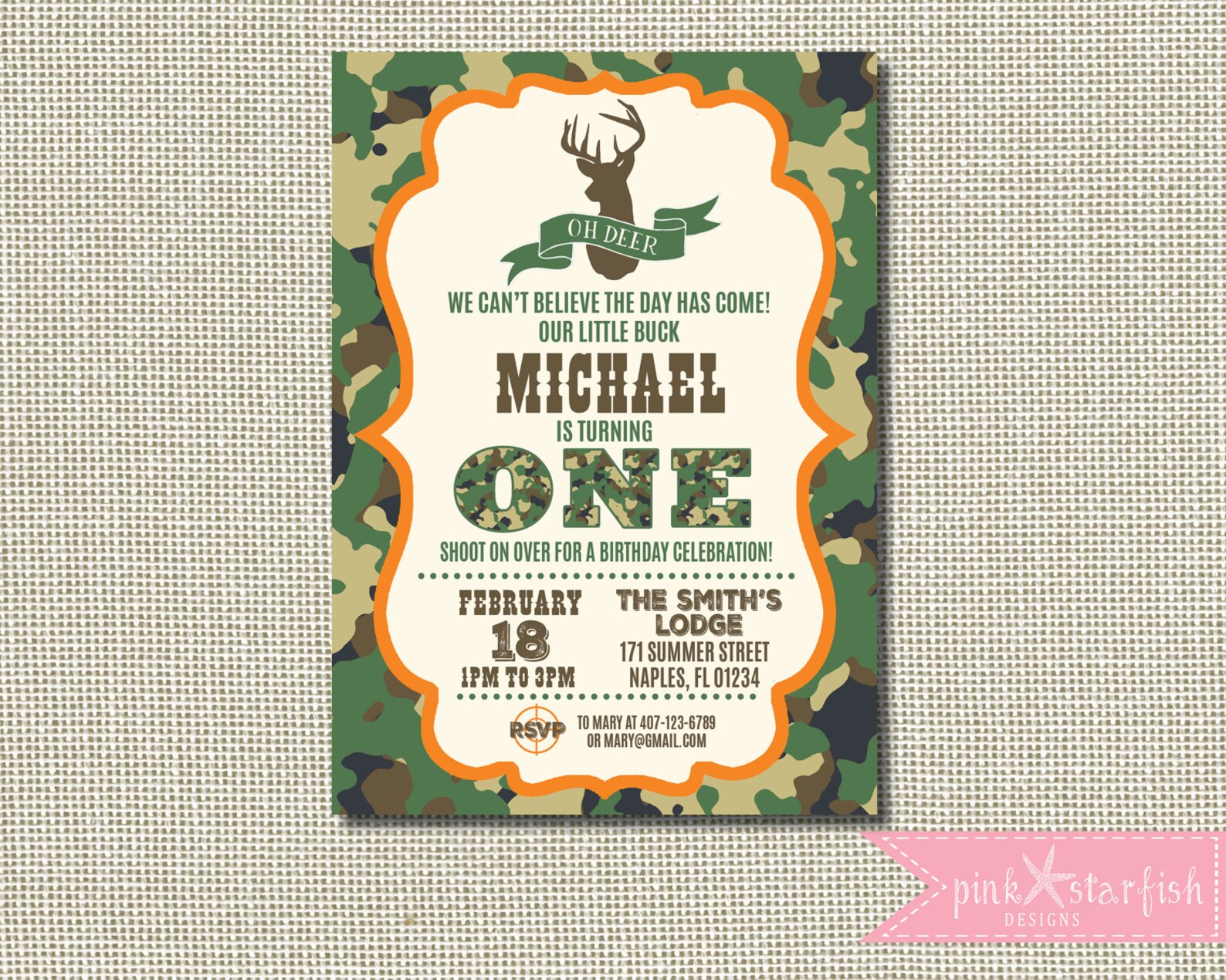 Deer Invitation Hunting Invitation Deer Camo Invitation | Etsy