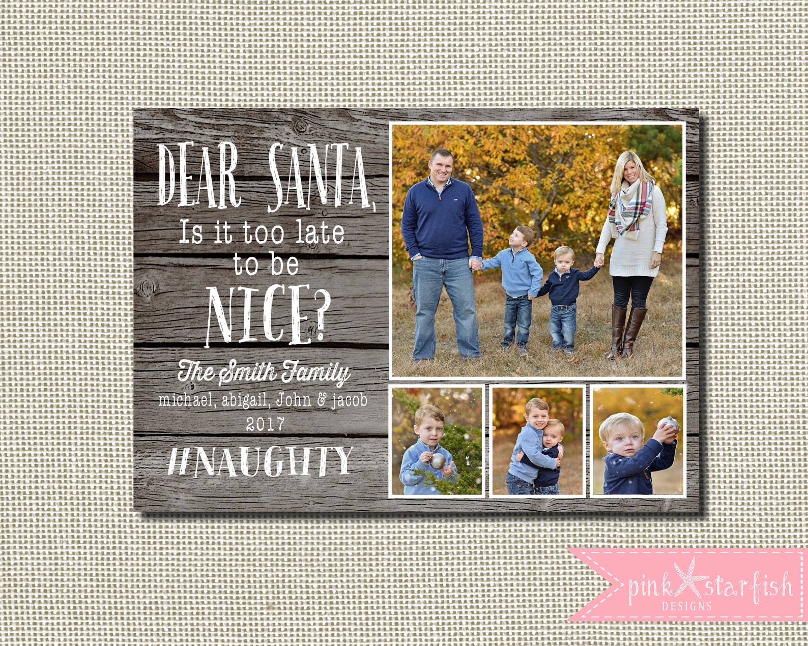 Christmas Card Holiday Card Rustic Christmas Card Wood - Etsy