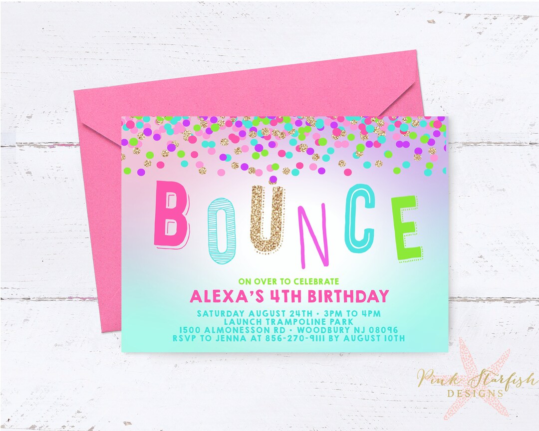 Bounce House Birthday Invitation, Bounce House Invitation, Bounce House ...