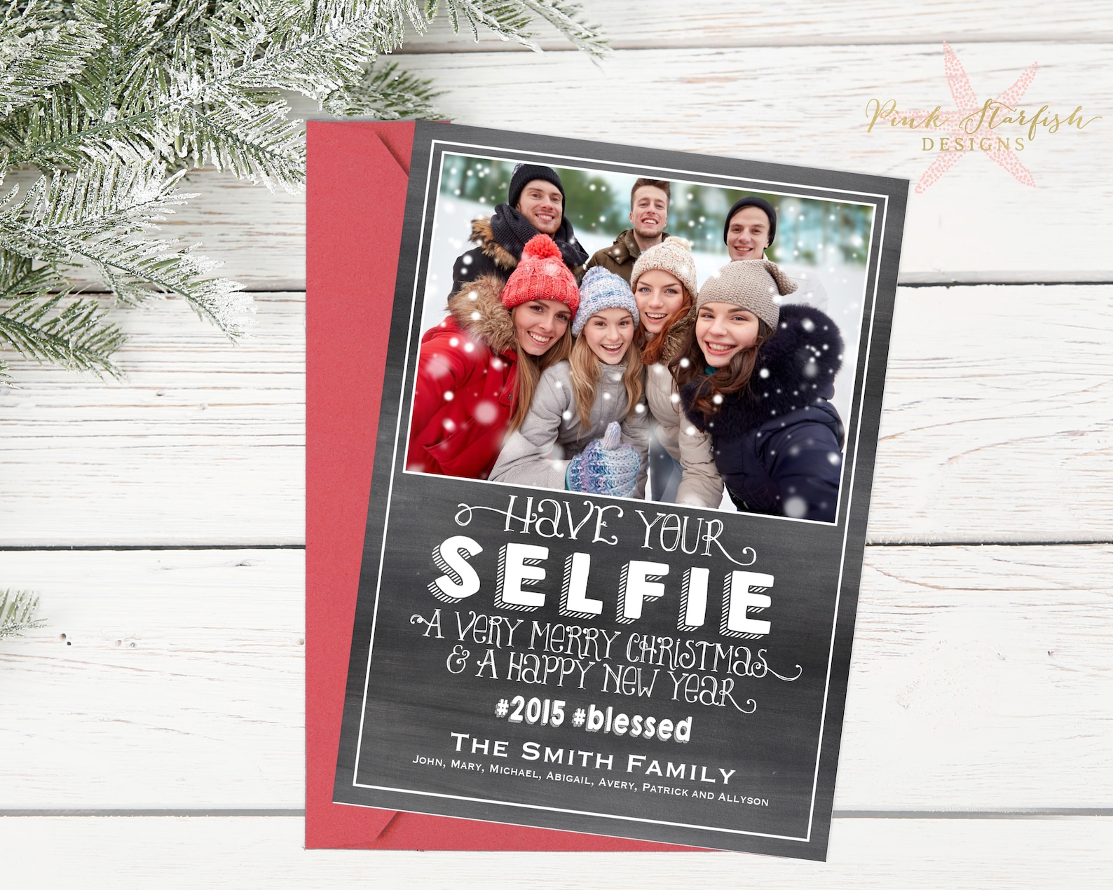 Christmas Card Holiday Card Selfie Christmas Card - Etsy
