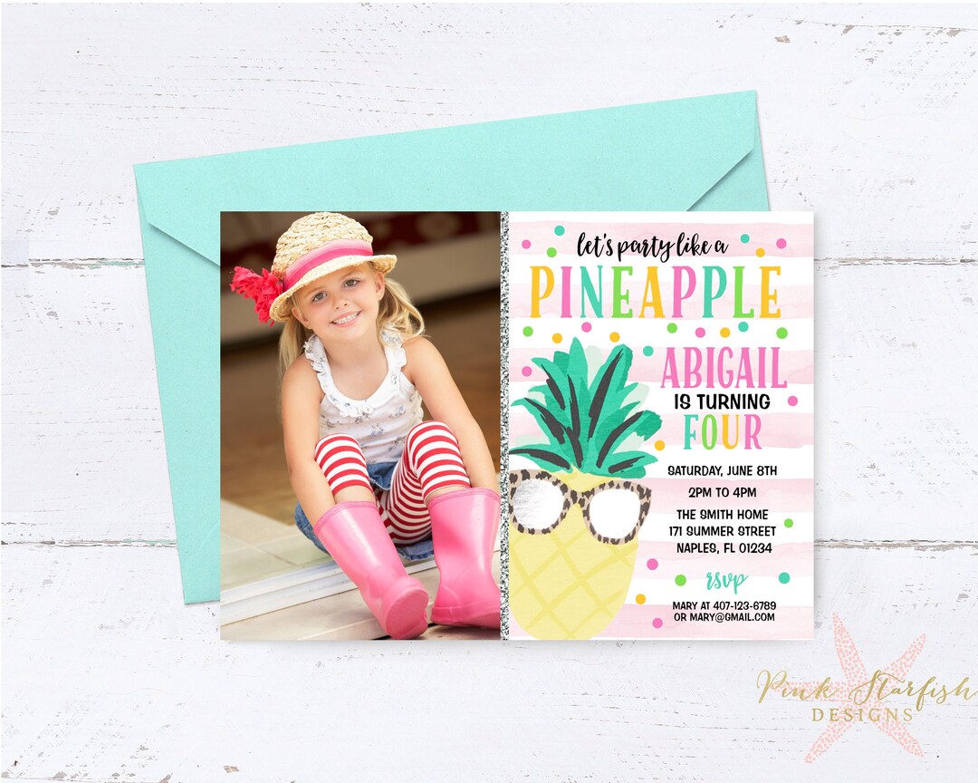 Pineapple Invitation, Pineapple Birthday Invitation, Party Like a ...