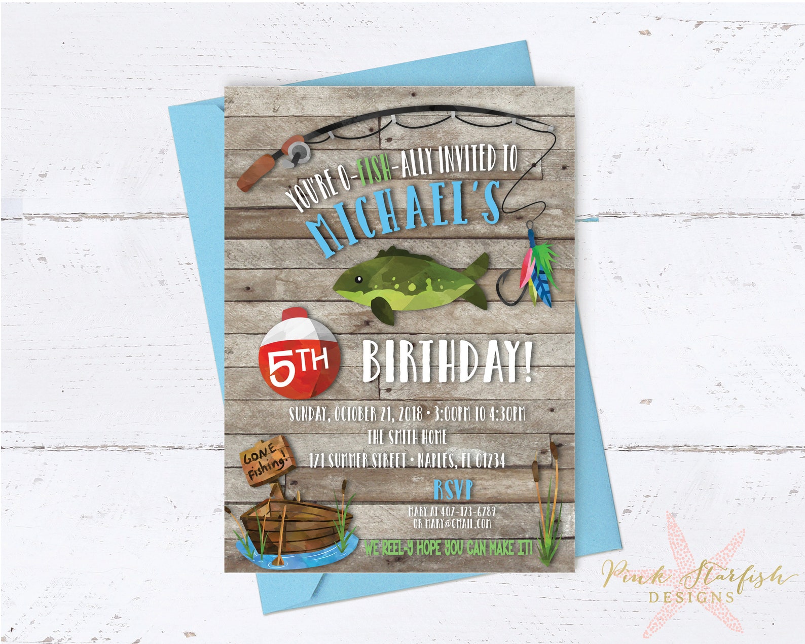 Fishing Invitation Fishing Party Fish Invitation Fishing | Etsy