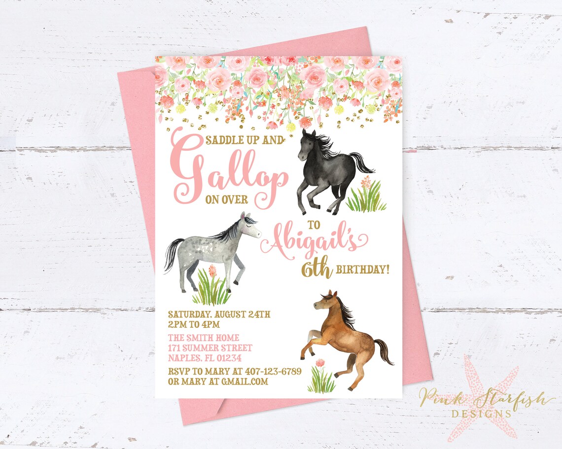 Horse Birthday Party Riding Birthday Party Horses Horse - Etsy