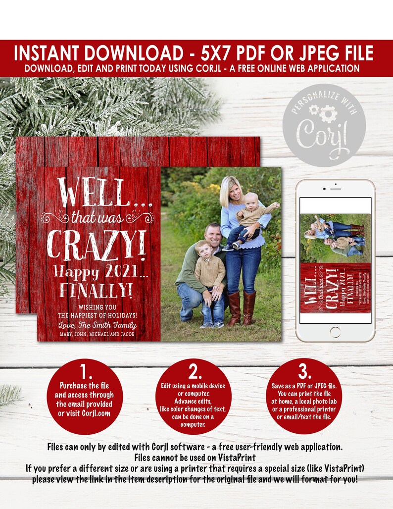 Christmas Card Holiday Card Rustic Christmas Card Wood - Etsy