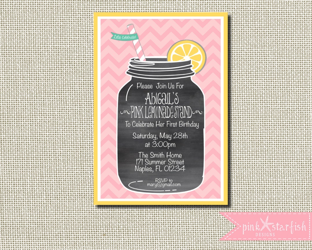Lemonade Invitation, Lemonade Birthday Party, Birthday Invitation ...