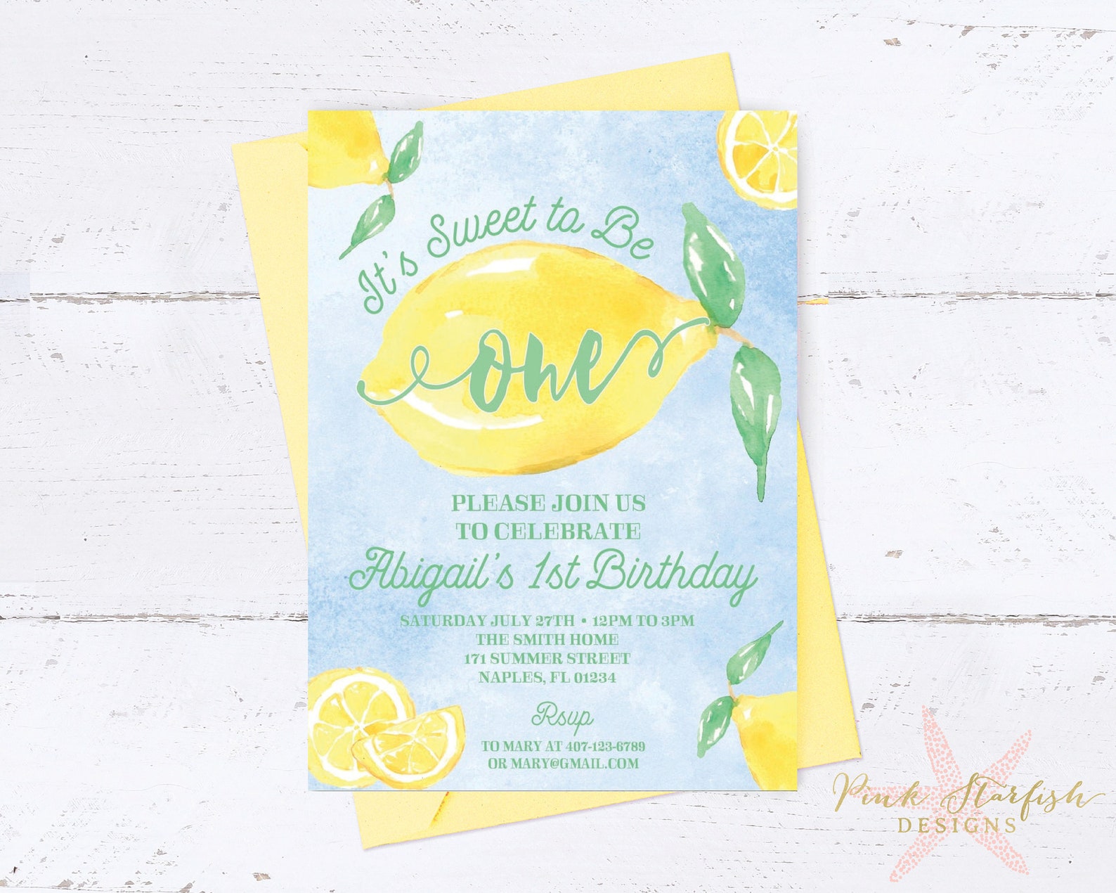 Lemonade Birthday Invitation Lemonade Stand Invitation Lemon - Etsy
