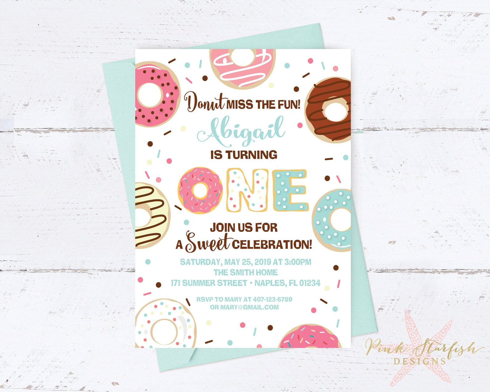 Donut Birthday Invitation Donut Party Birthday Invitation | Etsy