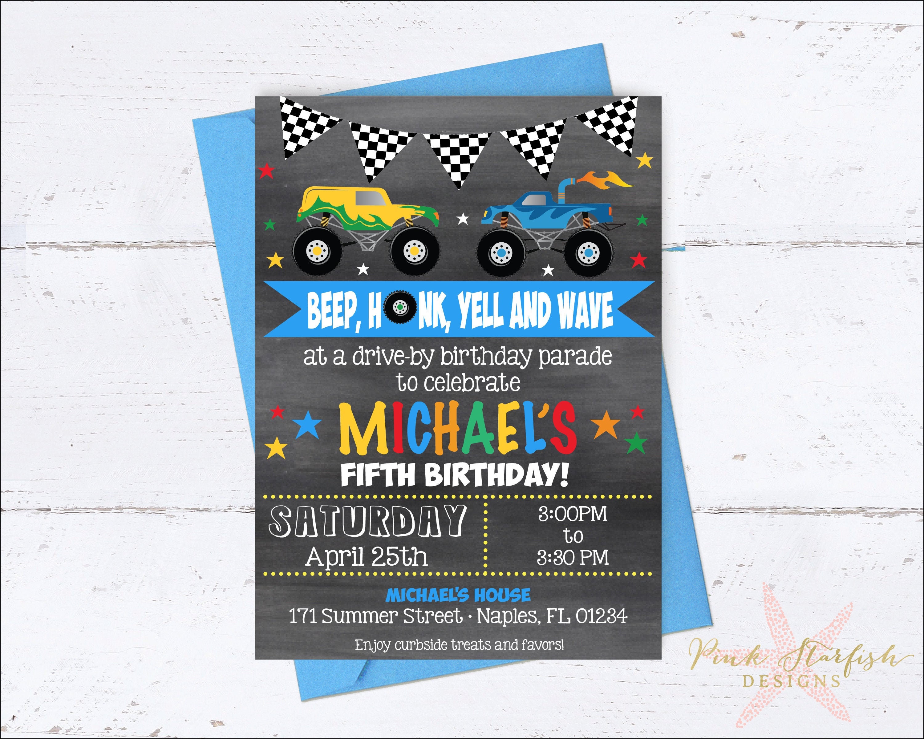 Drive by Birthday Parade Invitation Drive Through Birthday | Etsy