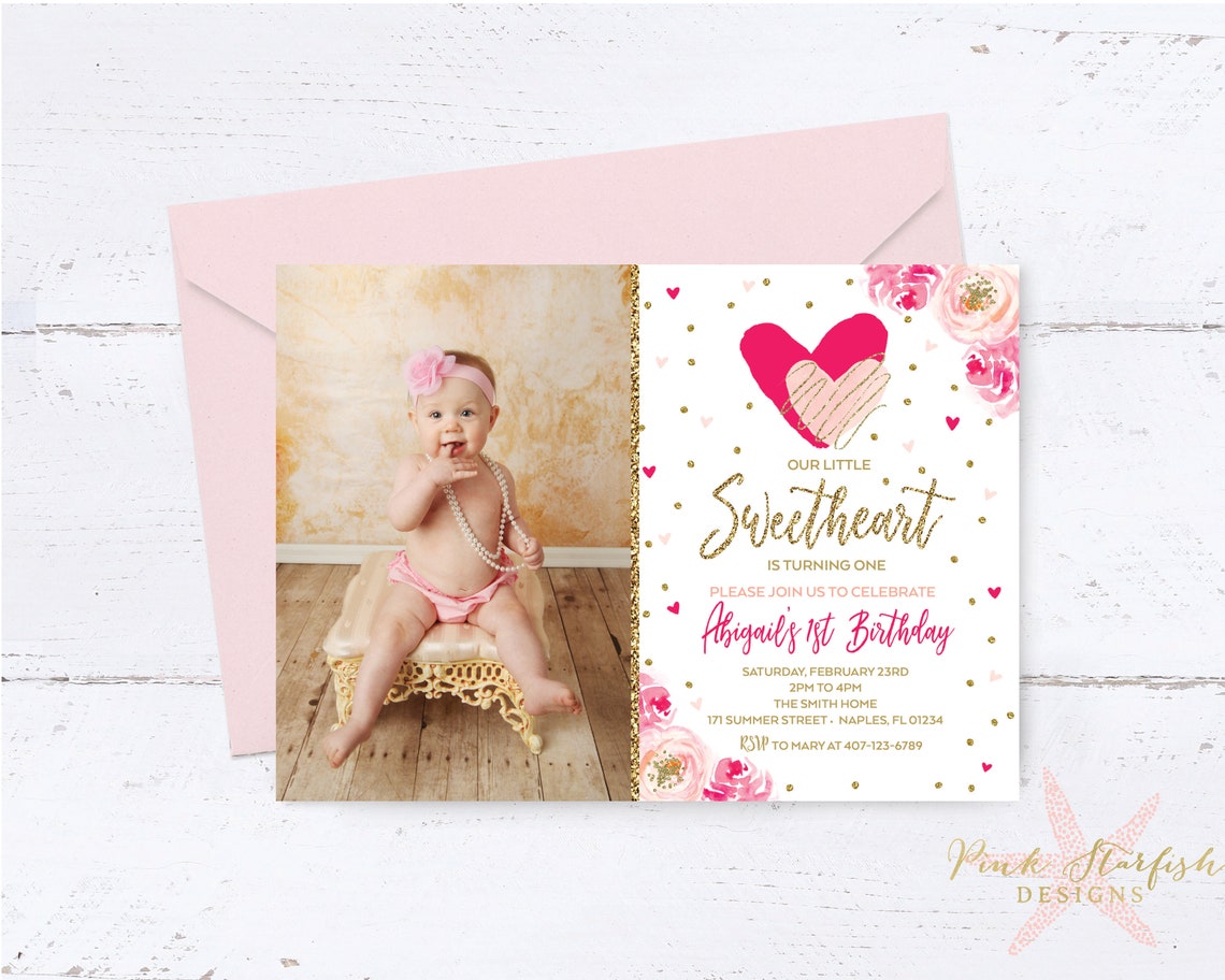 Heart Birthday Invitation Valentine Invitation Hearts - Etsy