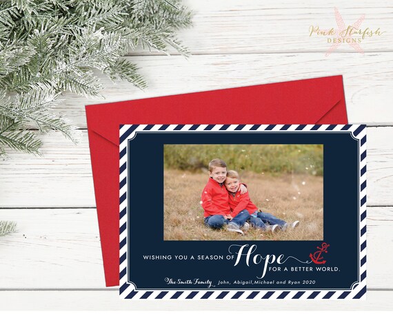 Christmas Card Holiday Card Nautical Christmas Card Seas - Etsy