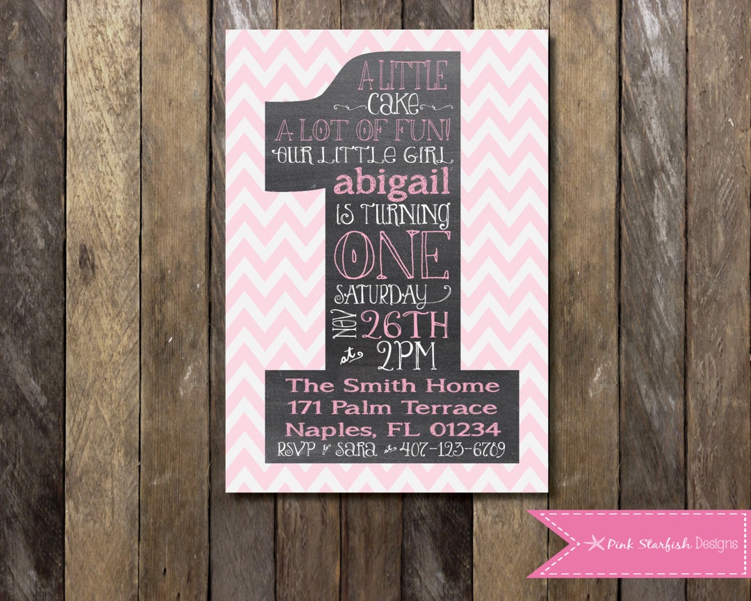 PRINTABLE First Birthday Invitation 1st Birthday Invitation Pink ...