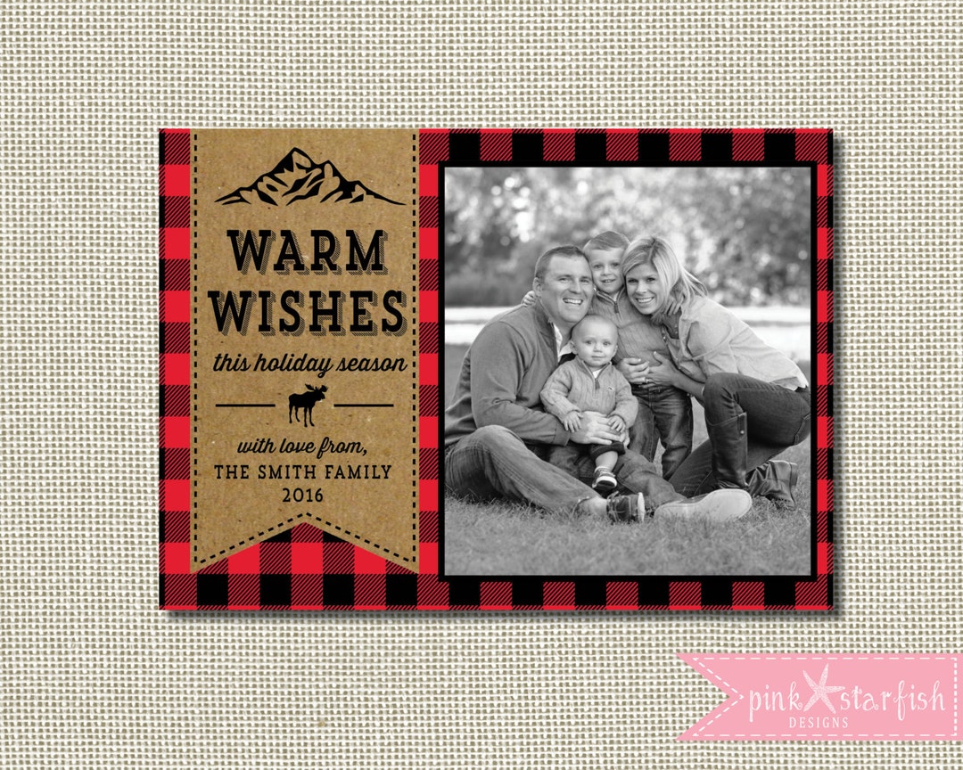Lumberjack Christmas Card Photo Christmas Card Rustic - Etsy