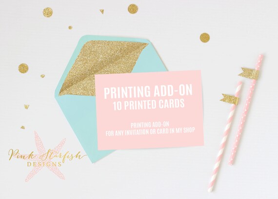 10 Printed Invitations with Envelopes | Etsy
