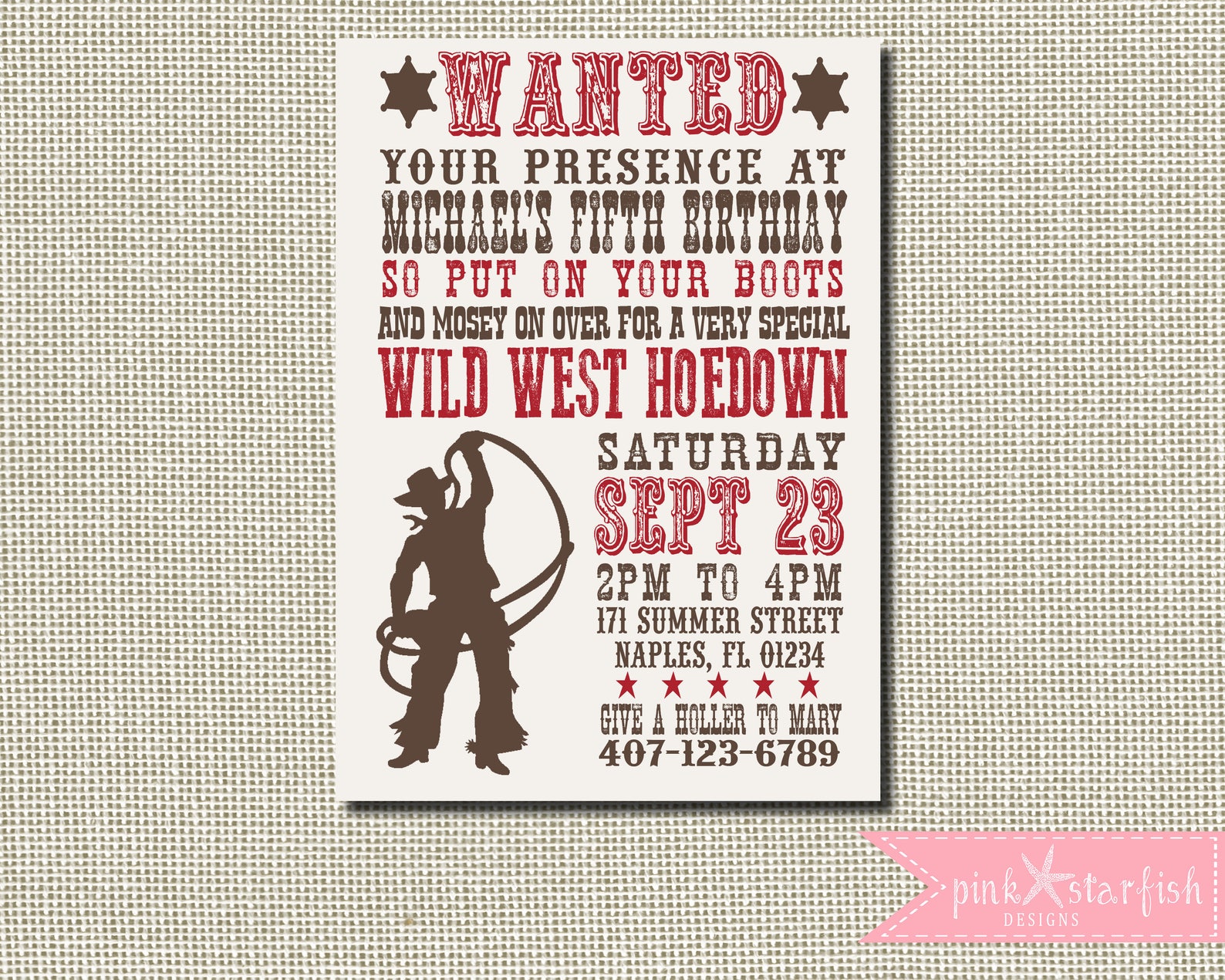 Cowboy Birthday Invitation, Cowboy Invitation, Cowboy Invite, Hoedown ...